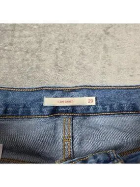 Levi's | Skirts | Levis Skirt Womens 29 Blue Jean Icon Button Fly ...